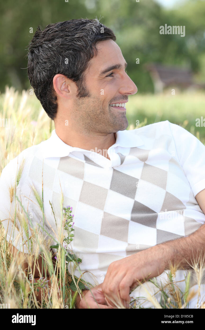 Portrait of brown-haired man Stock Photo - Alamy