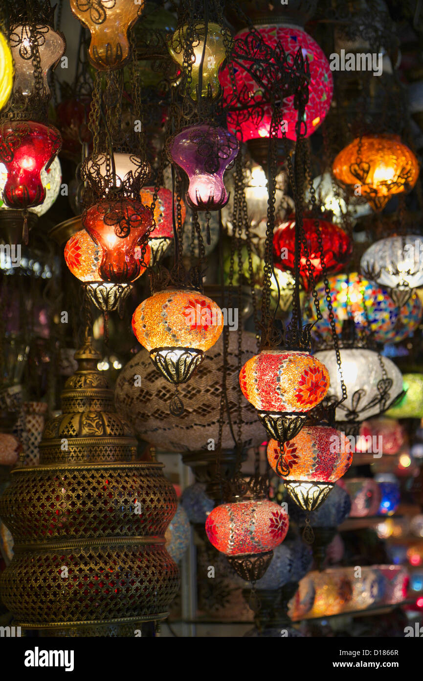 Turkey, Istanbul, Grand Bazaar (Kapalicarsi), handmade turkish lanterns ...