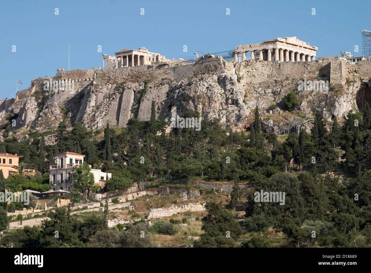 europe, greece, athens, ancient agora and acropolis Stock Photo - Alamy