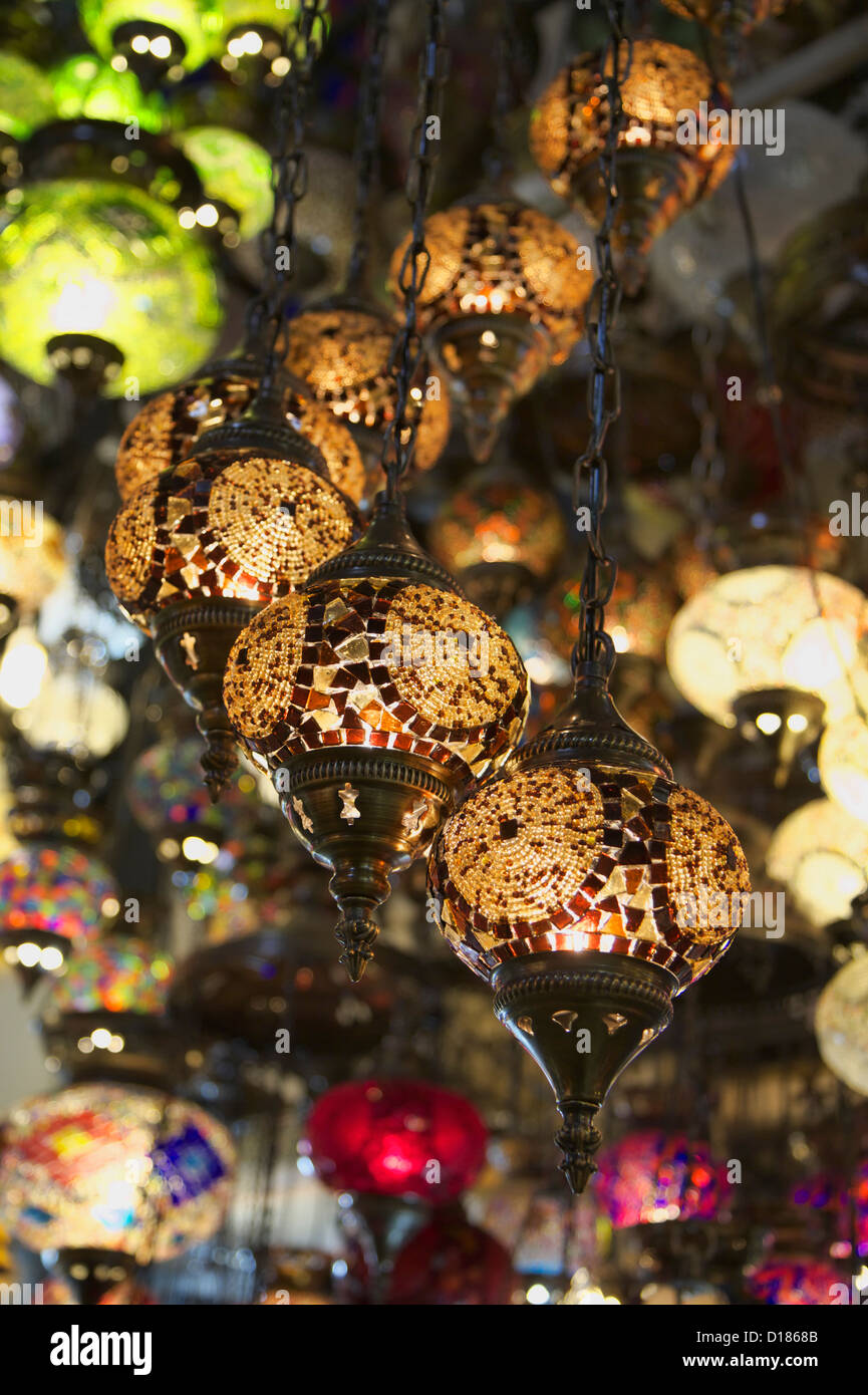 Turkey, Istanbul, Grand Bazaar (Kapalicarsi), handmade turkish lanterns ...