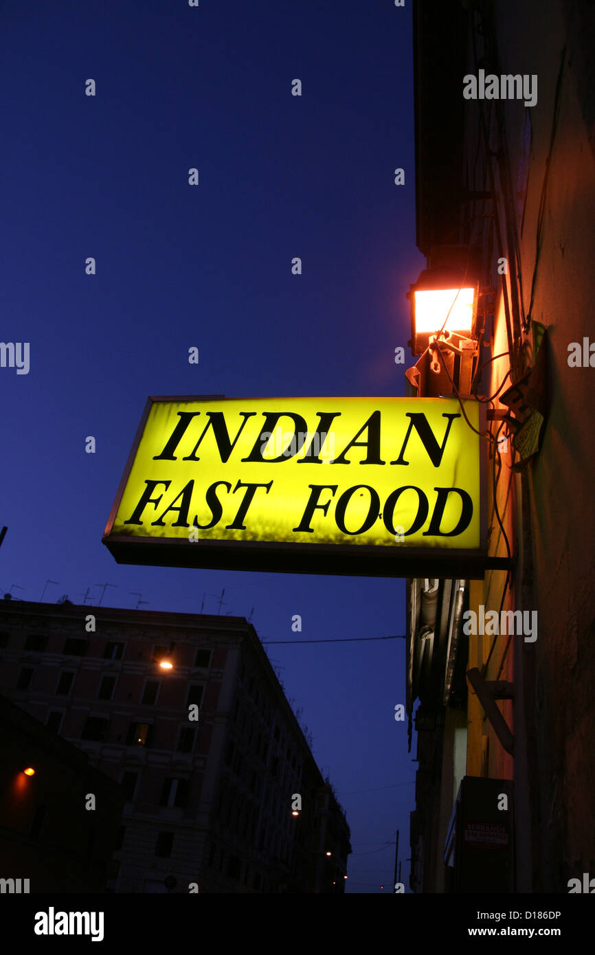 Indian restaurant sign italy hi-res stock photography and images - Alamy