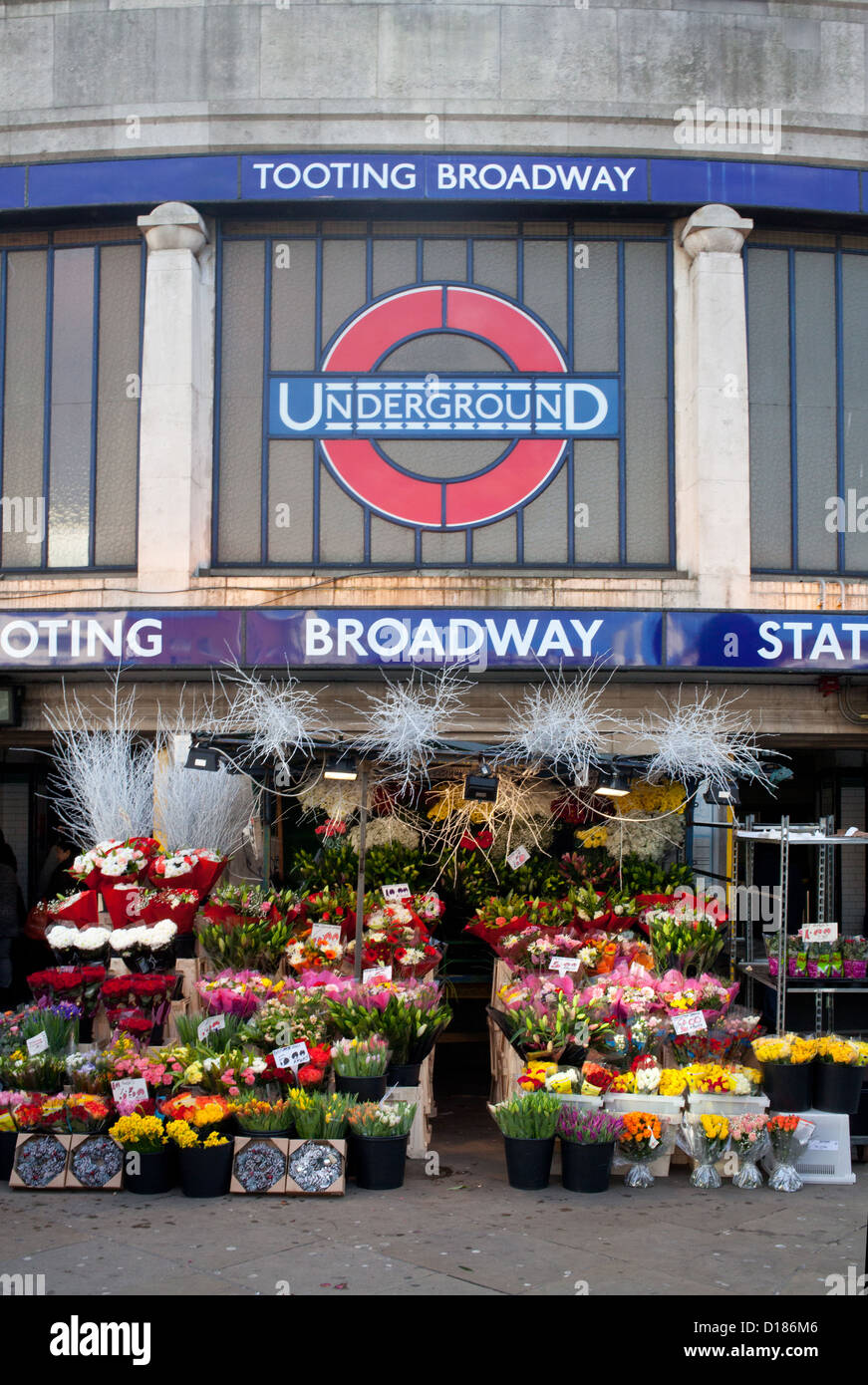 Exterior of Tooting Broadway underground station, London, before ...