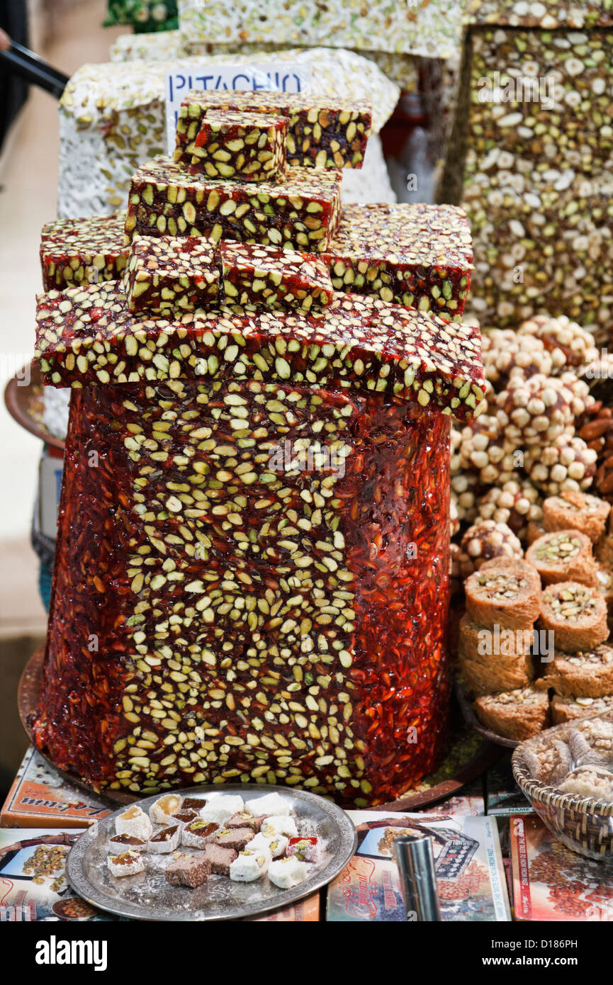 Turkey, Istanbul, Spice Bazaar, turkish nougat Stock Photo - Alamy