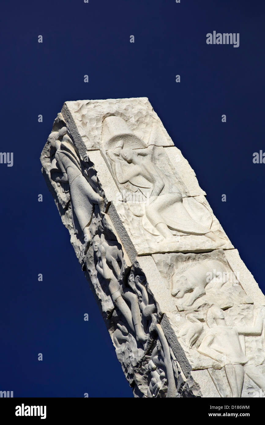 ITALY, Lazio, Rome, Eur, Gugliermo marconi obelisk, in Marconi square ...
