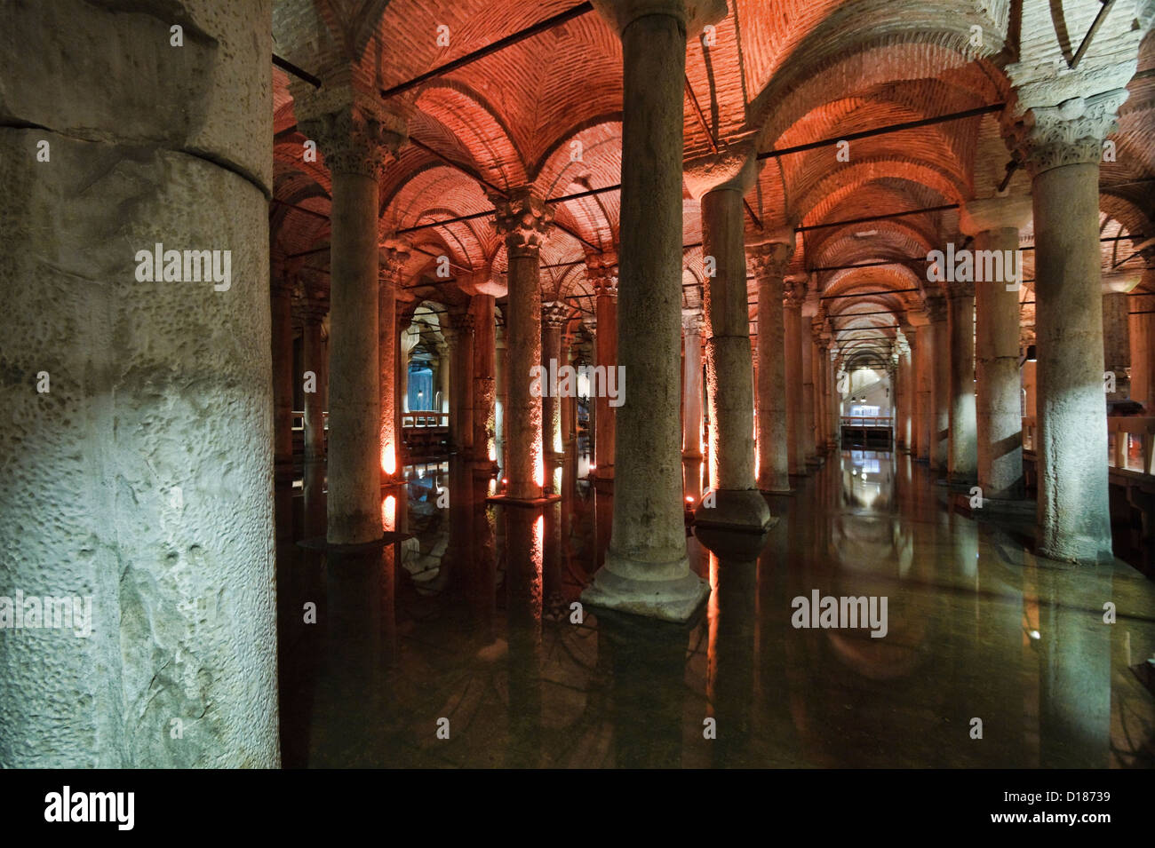 Turkey, Istanbul, The underground Basilica Cistern, built by ...