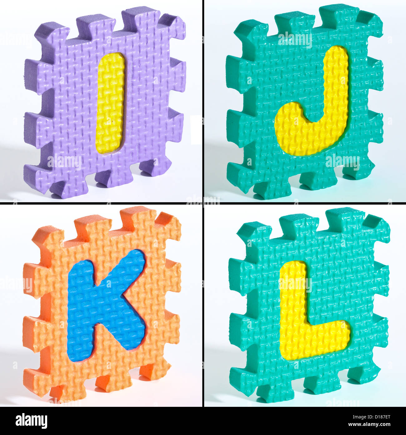 Alphabetic foam blocks Stock Photo - Alamy