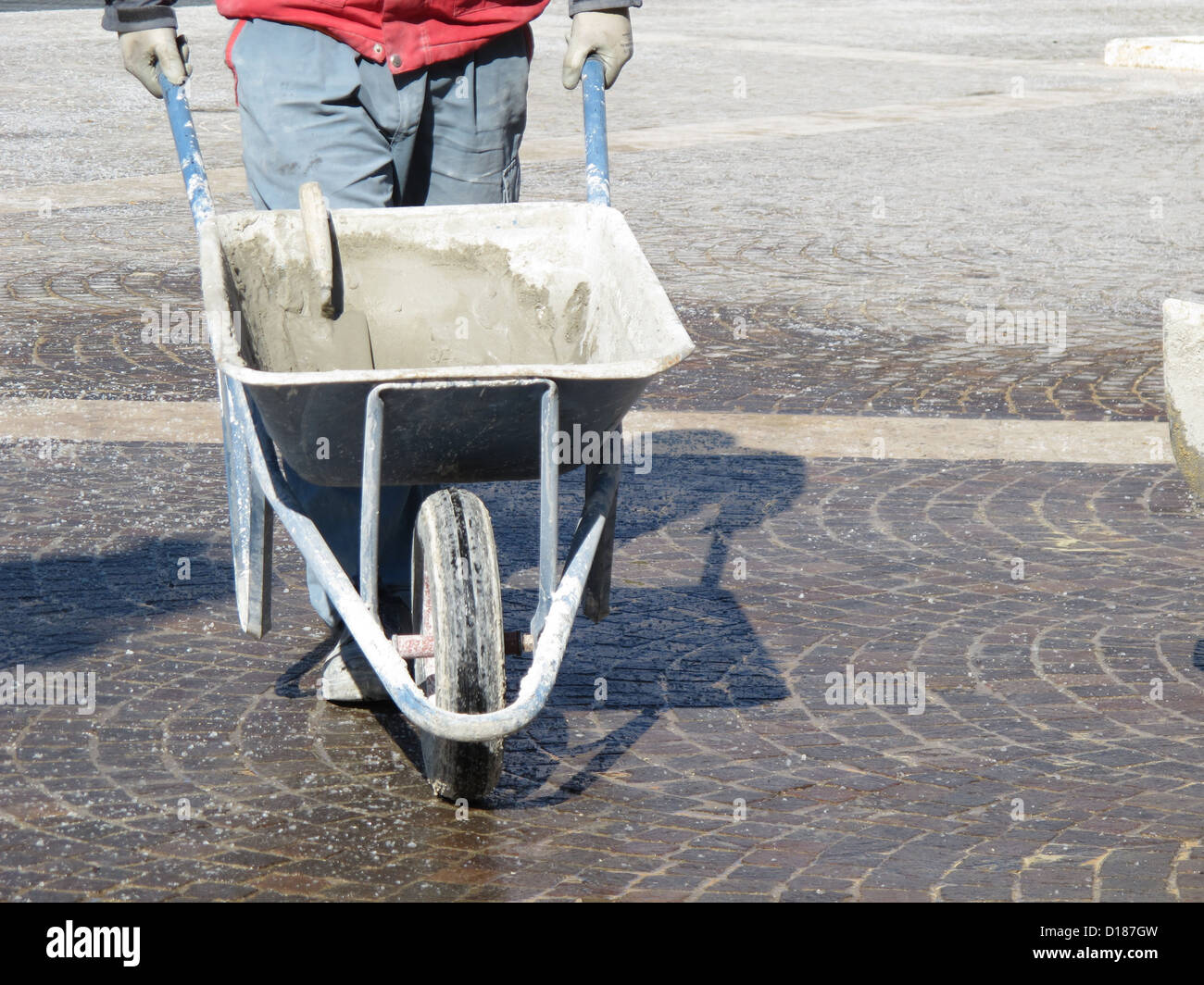 building workers walking in street Stock Photo - Alamy