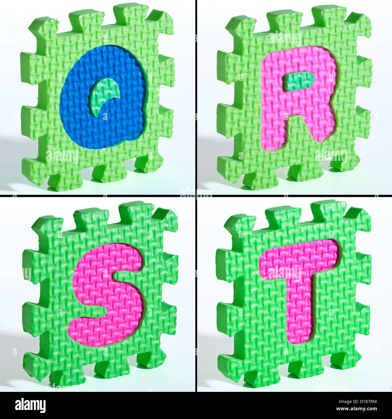 Alphabetic foam blocks Stock Photo - Alamy