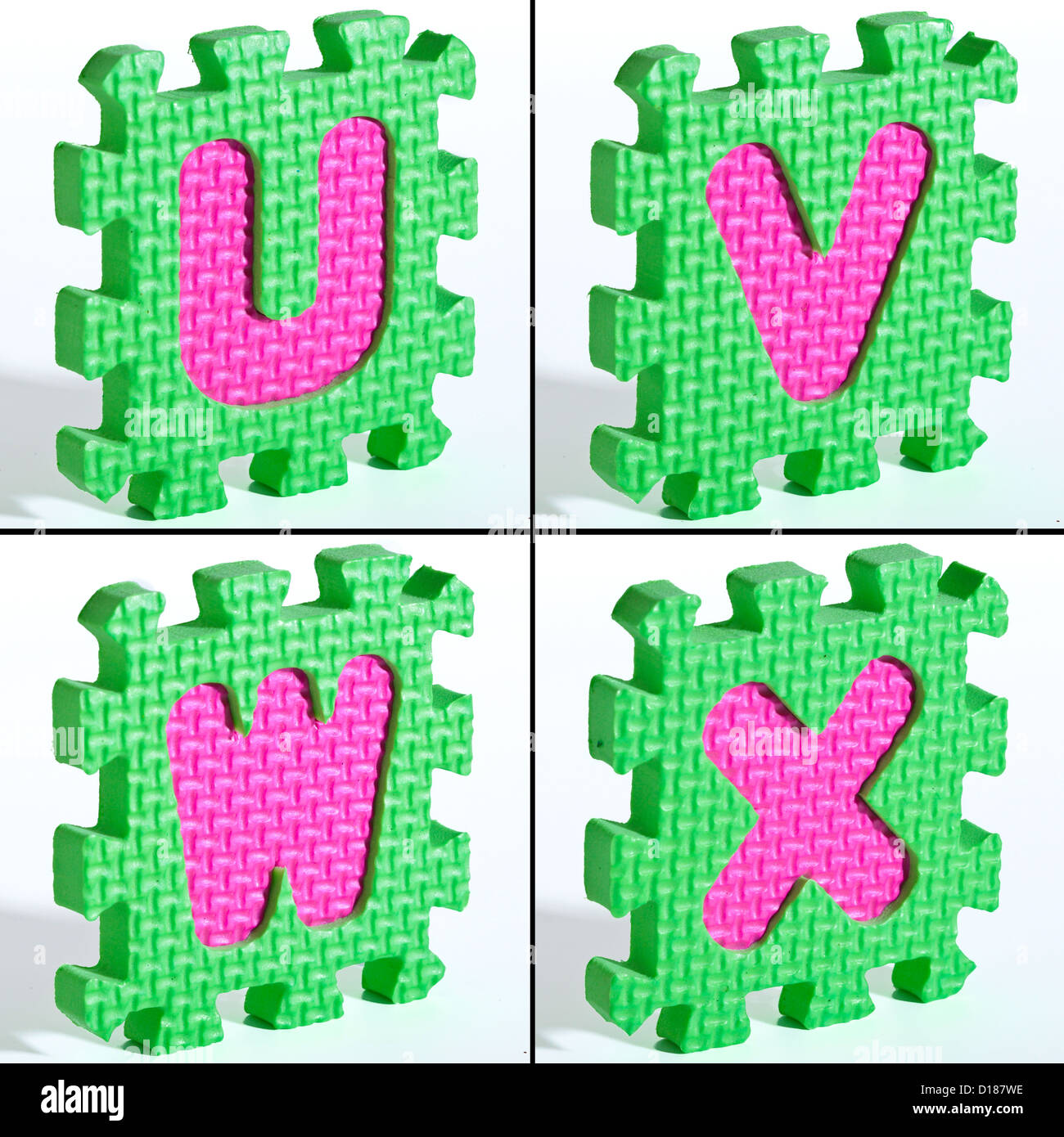 Alphabetic foam blocks Stock Photo - Alamy