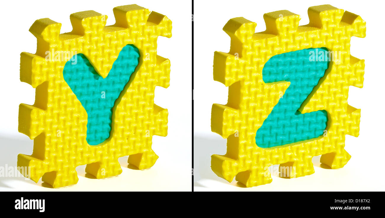 Alphabetic foam blocks Stock Photo - Alamy