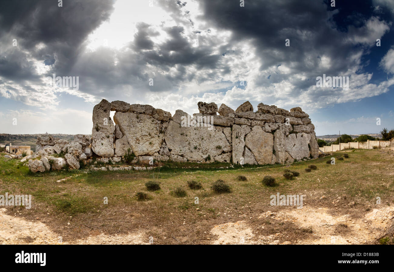 Malta Island, Gozo, the ruins of Ggantija Temples (3600-3000 BC Stock ...