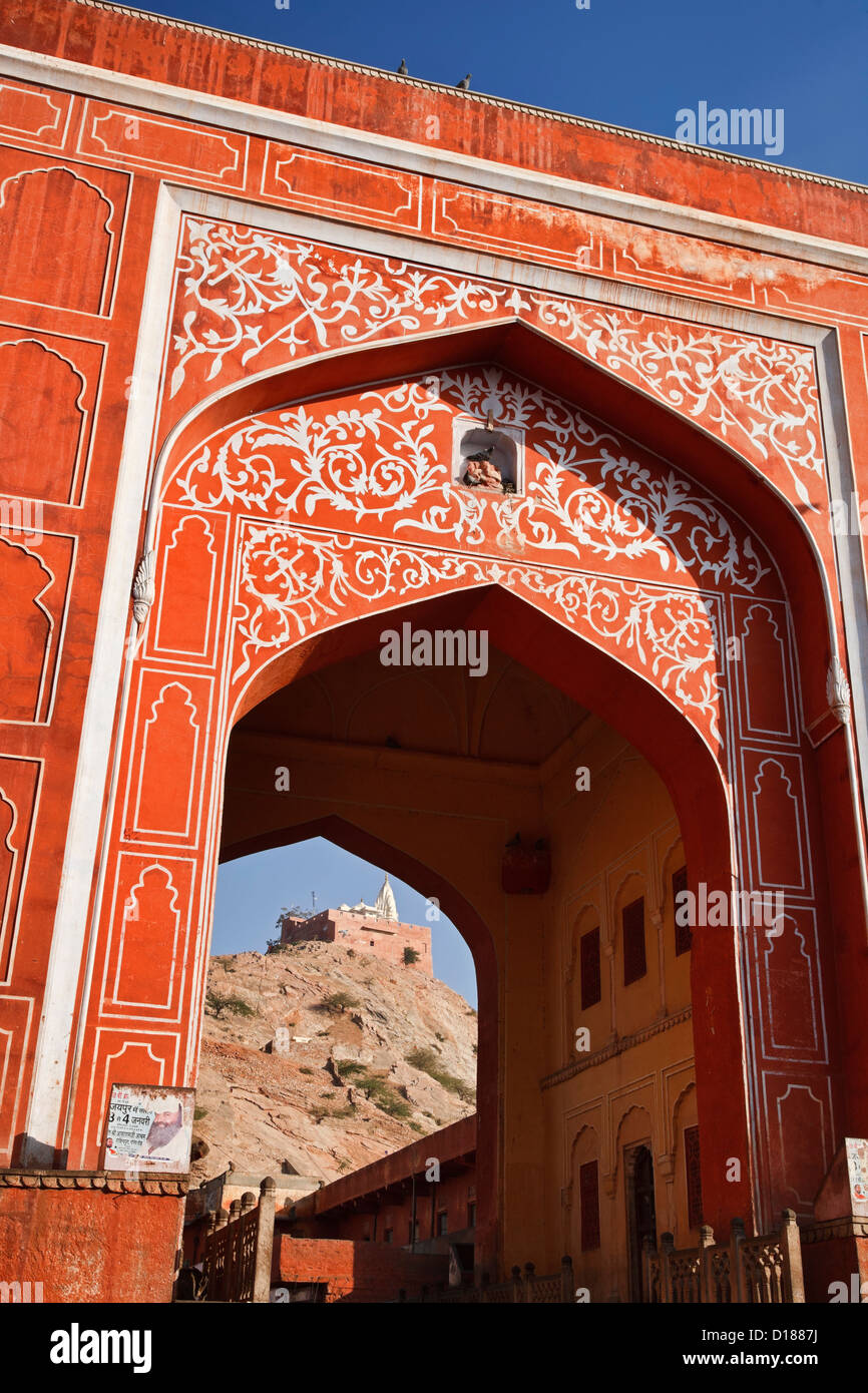India, Rajasthan, Jaipur, one of the entrance gates to the city Stock ...