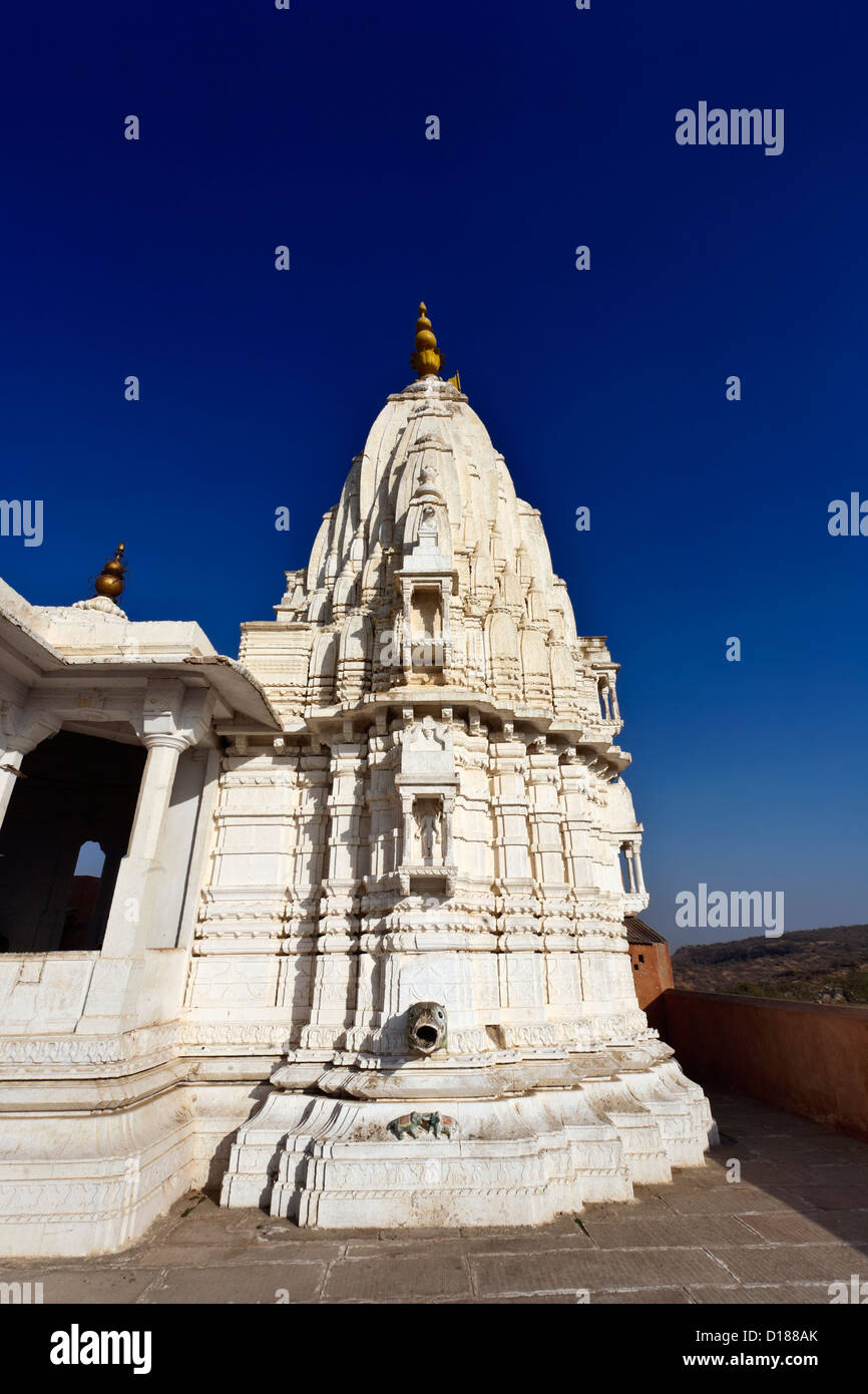 India, Rajasthan, Jaipur, the Sun Temple (Surya Mandir), dome ornaments ...