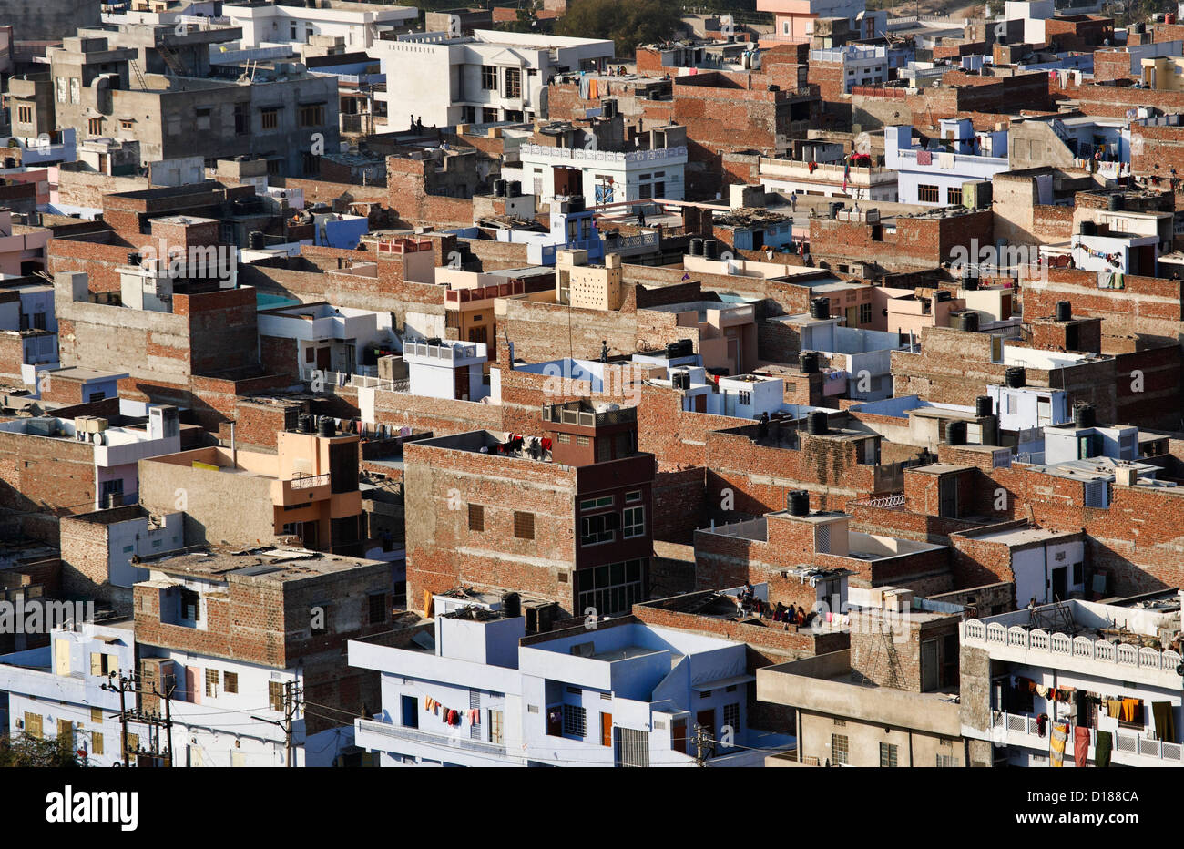 India, Rajasthan, Jaipur, panoramic view of the city from the Sun ...