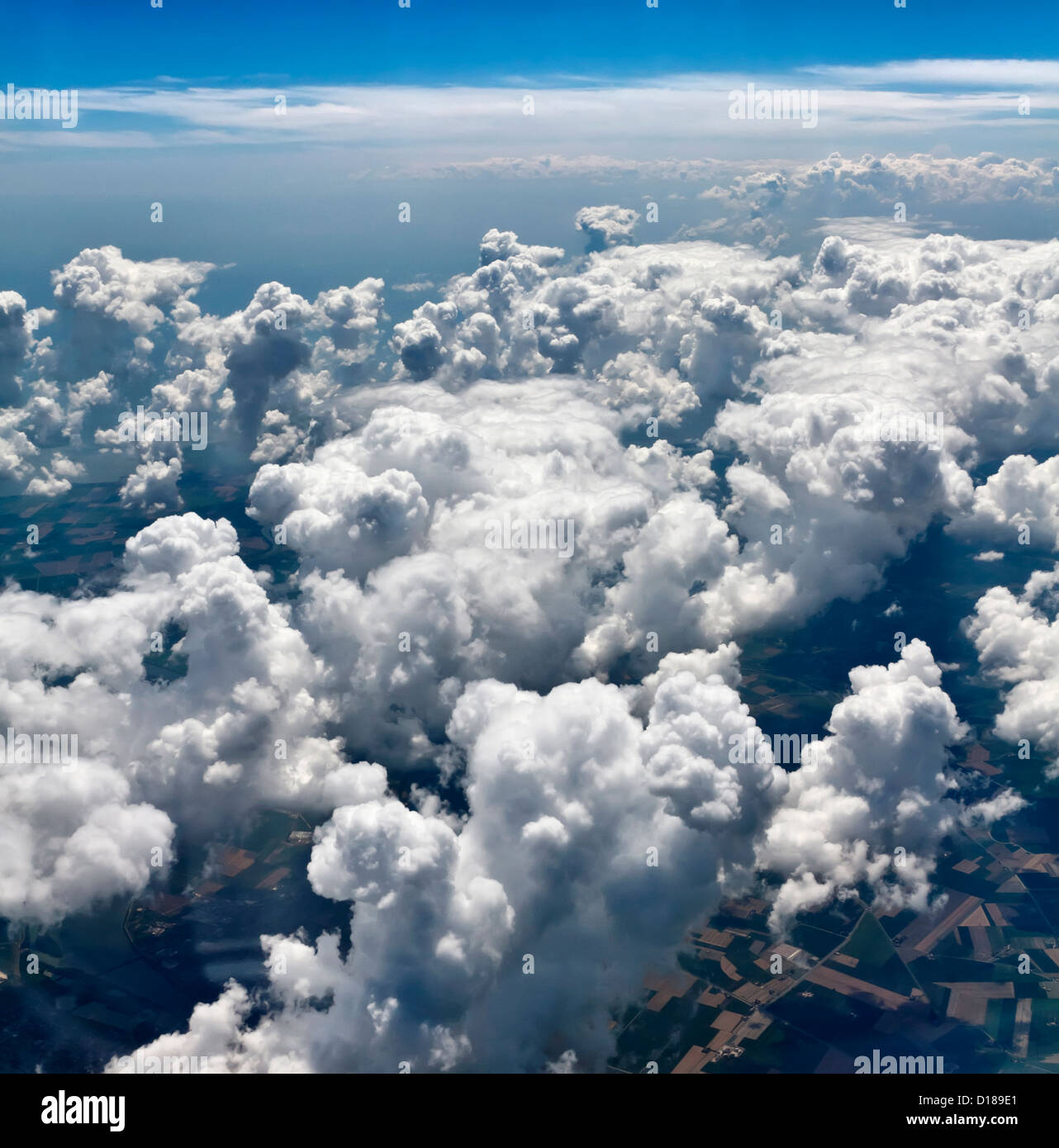 Italy, clouds seen from an airplane window Stock Photo - Alamy
