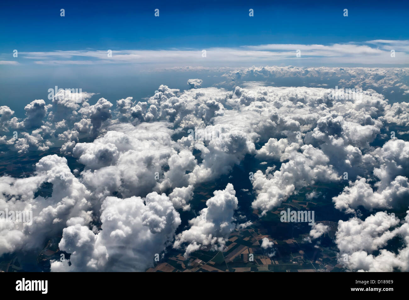 Italy, clouds seen from an airplane window Stock Photo - Alamy