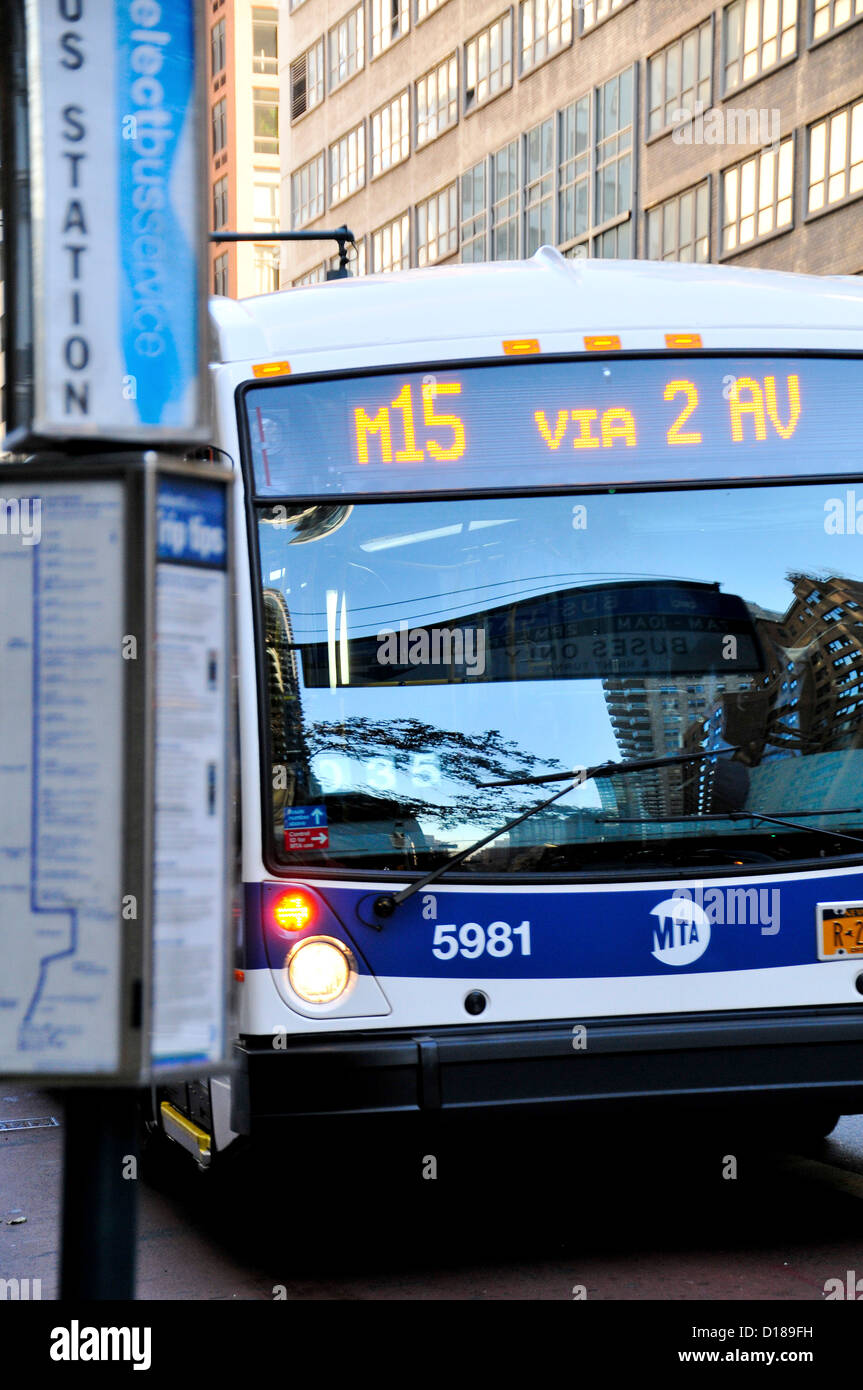 New York City Public Transportation M15 Bus, Manhattan, New York City ...