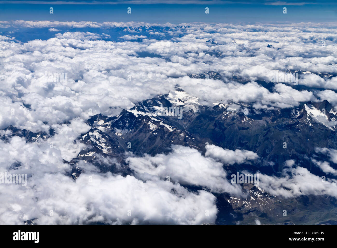 Italy, aerial view of the italian Alps and some clouds Stock Photo - Alamy