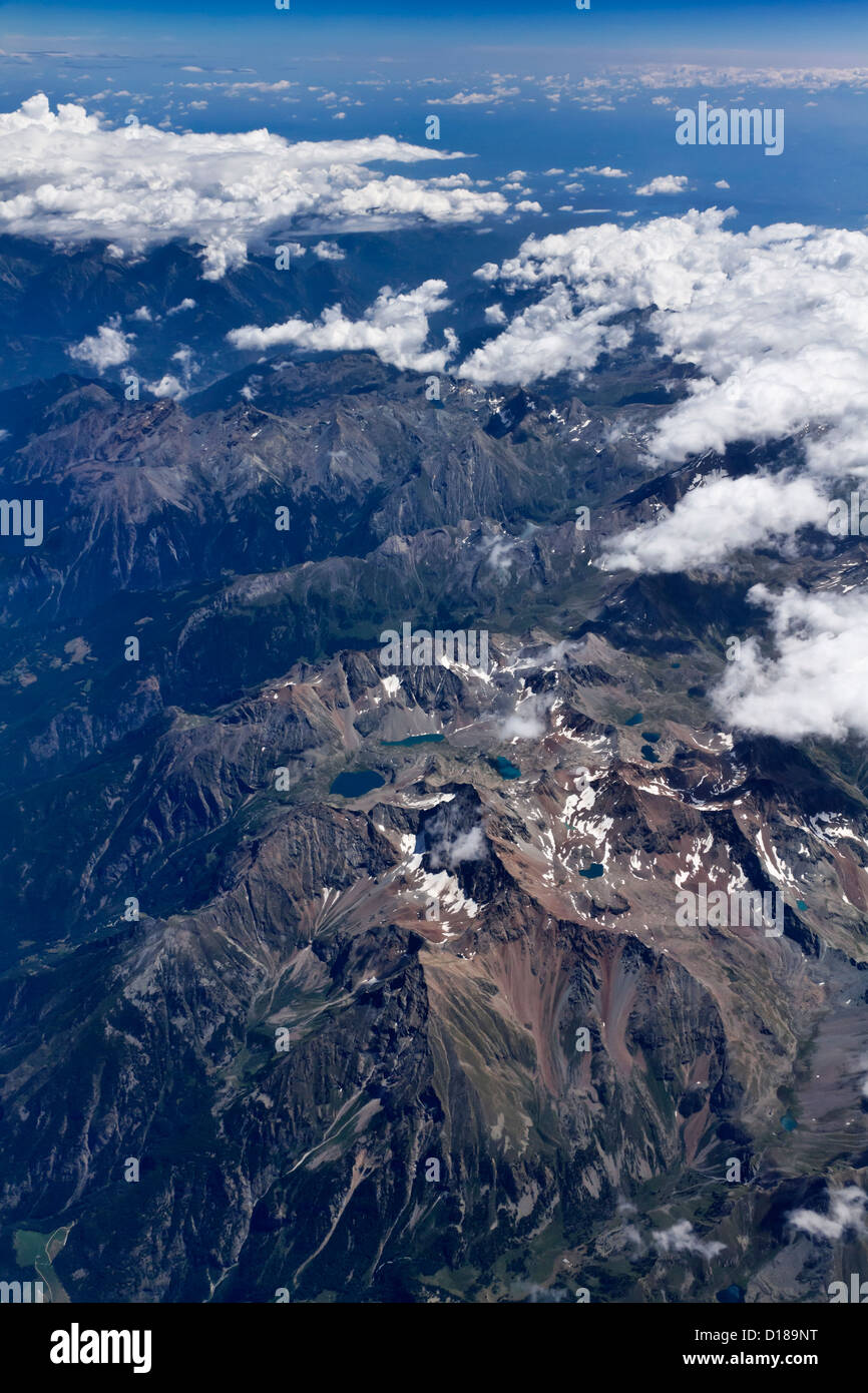 Italy, aerial view of the italian Alps and some clouds Stock Photo - Alamy
