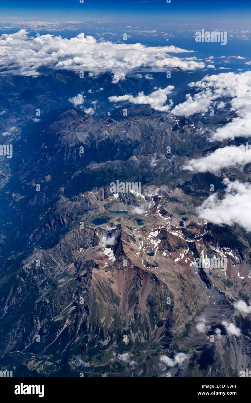 Italy, aerial view of the italian Alps and some clouds Stock Photo - Alamy