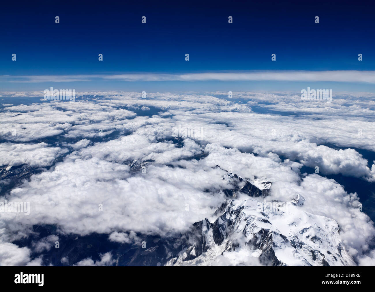 Italy, aerial view of the italian Alps and the Mont Blanc Stock Photo ...