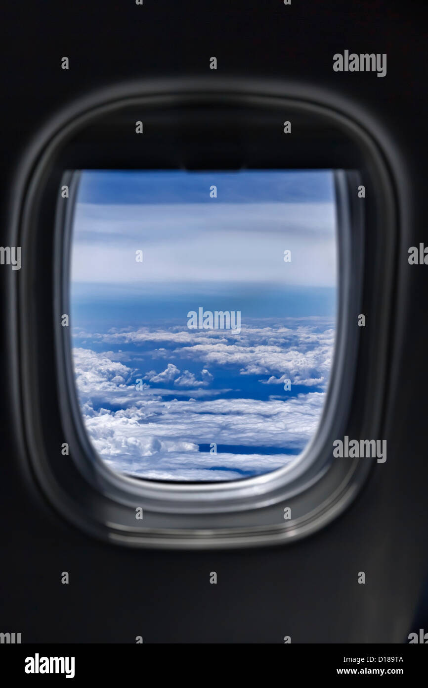 Italy, clouds seen from an airplane window Stock Photo - Alamy
