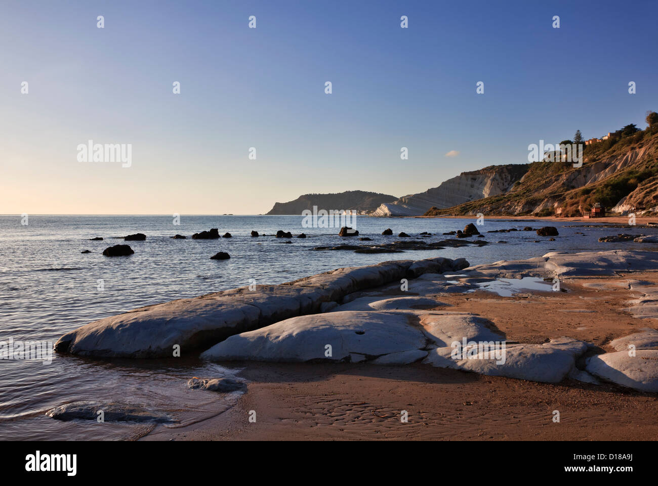 Italy, Sicily, Realmonte, view of Realmonte beach and the Turkish ...