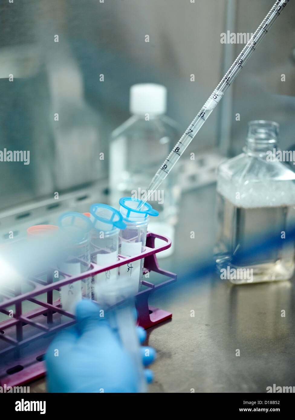 A science laboratory conducting various experiments with test tubes and ...