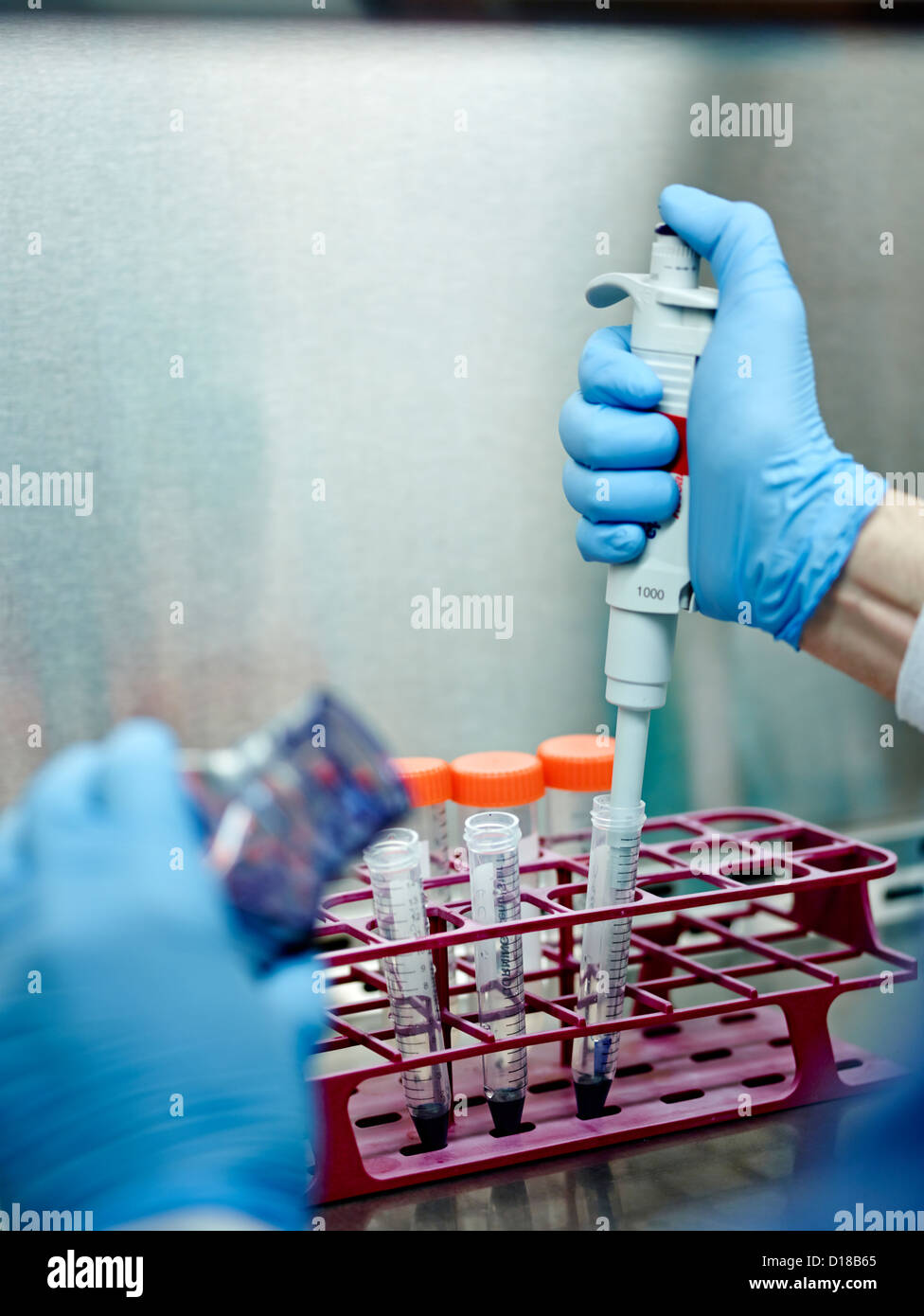 A science laboratory conducting various experiments with test tubes and ...