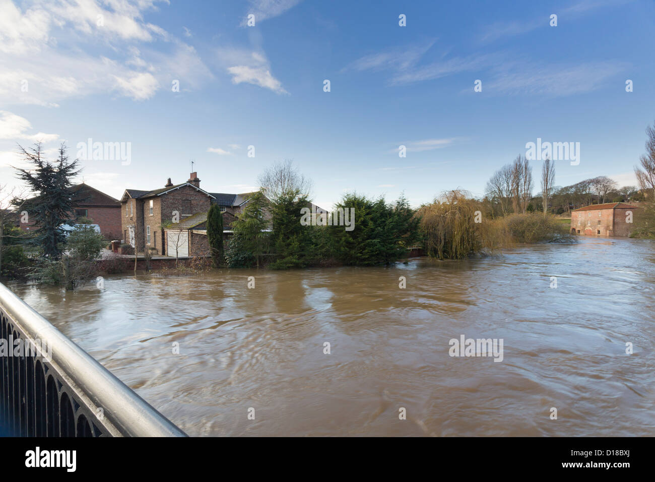 Flooded river Derwent in North Yorkshire, UK Stock Photo - Alamy