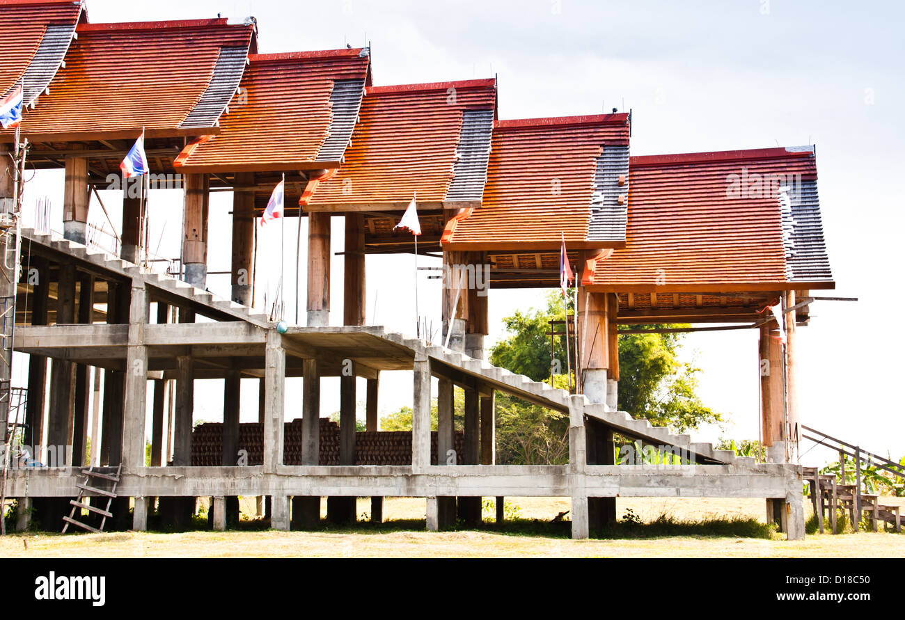 Thai temple construction. The roof of the temple Stock Photo - Alamy