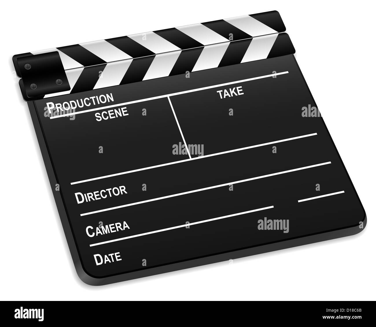 3d film slate isolated on a white background. Vector illustration Stock ...