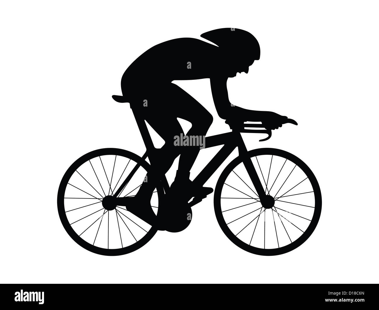 Cyclist silhouette isolated on a white background. Vector illustration ...