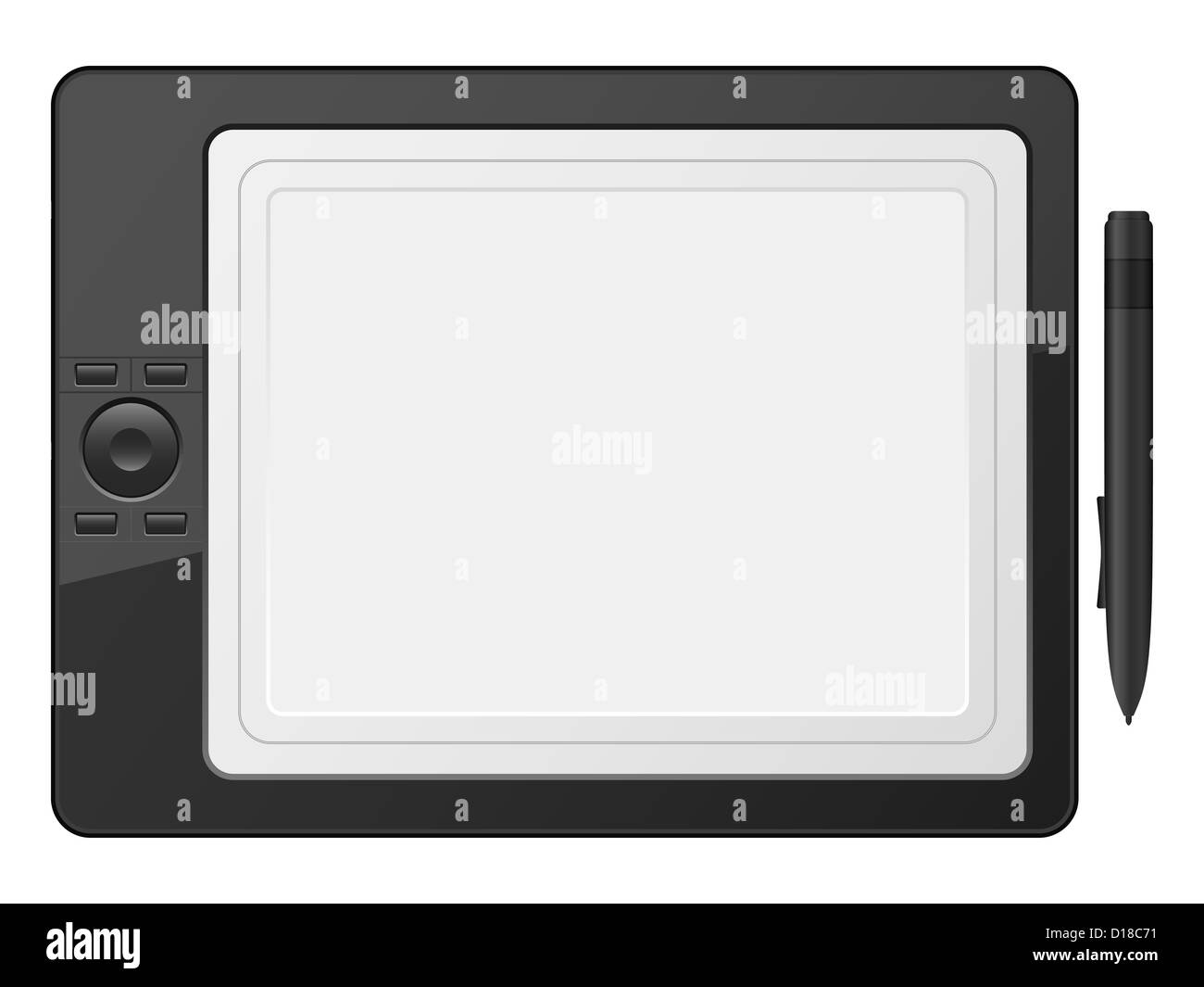 Graphic tablet on a white background. Vector illustration Stock Photo ...