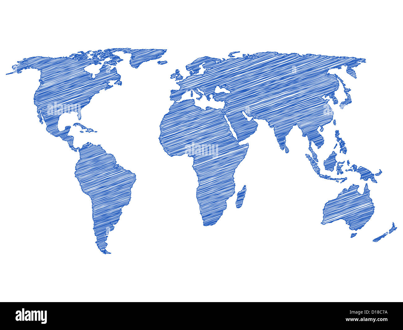 Drawing world map on a white background. Vector illustration Stock ...