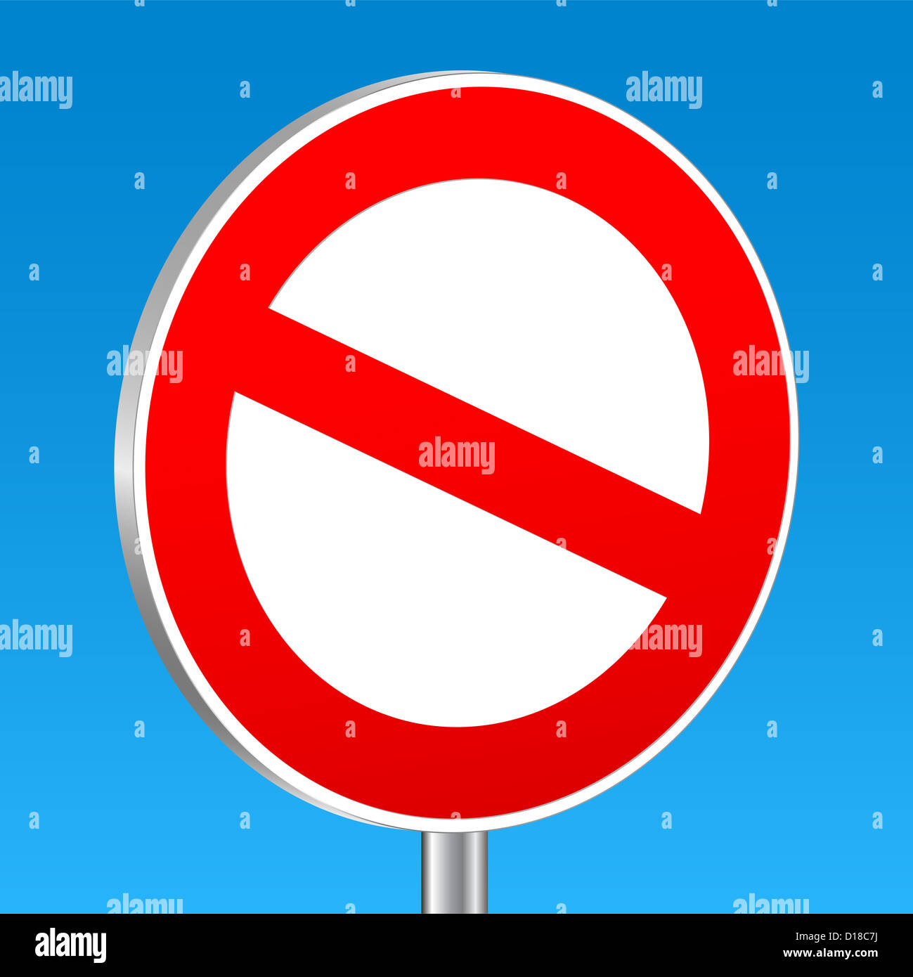 Prohibition sign on a blue background. Vector illustration Stock Photo ...