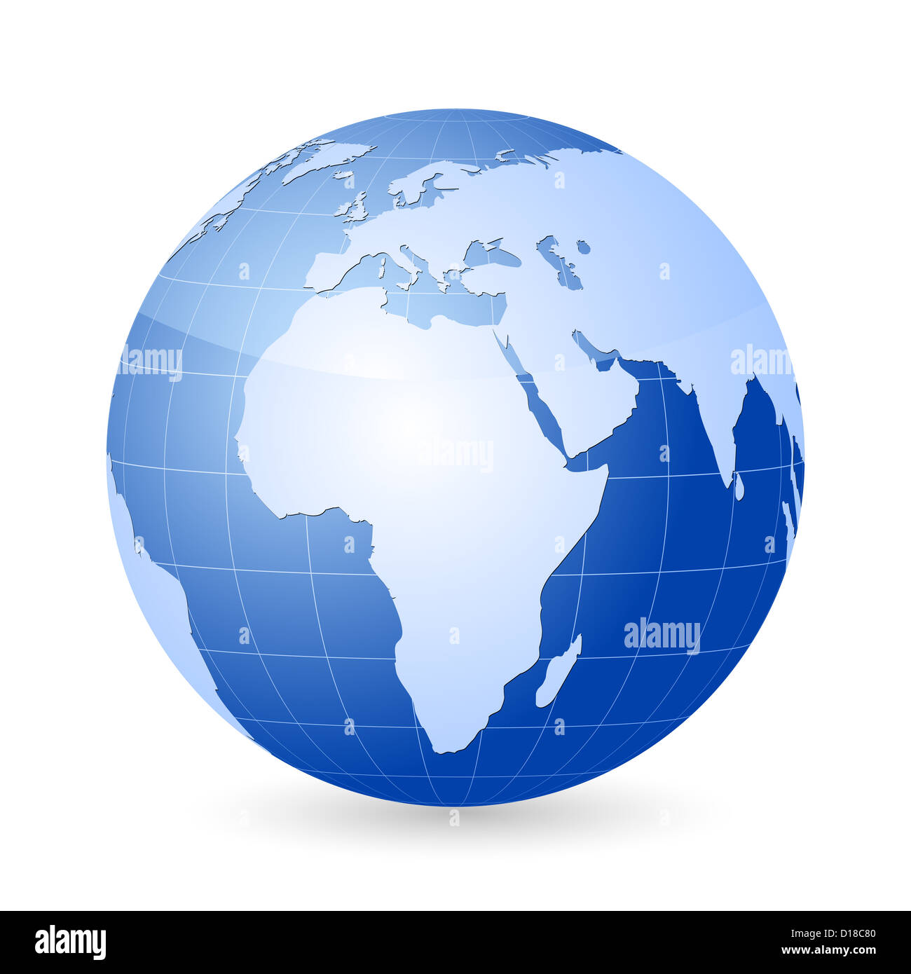 Blue world globe on a white background. Vector illustration Stock Photo ...