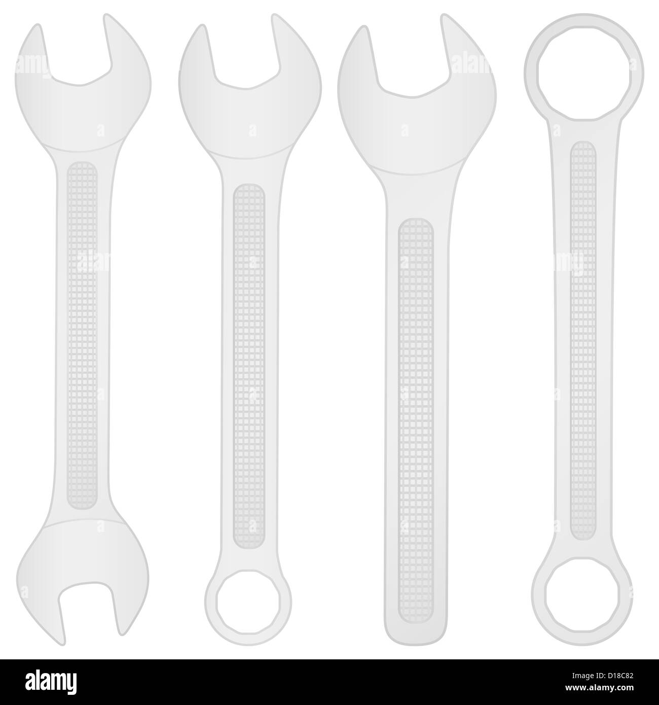 Set of wrench isolated on white background. Vector illustration Stock ...