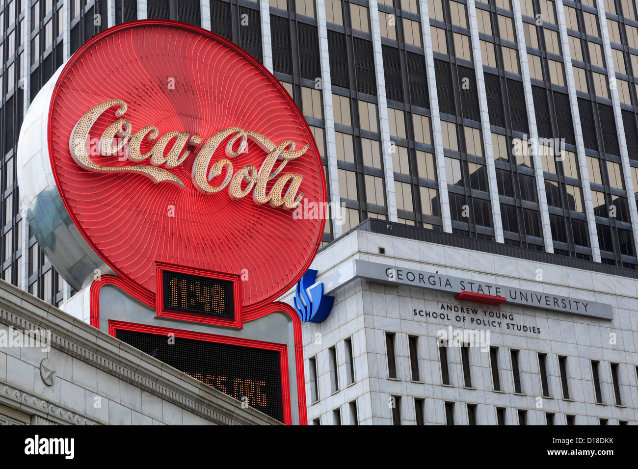 Coca - Cola sign on Peachtree Street,Atlanta,Georgia,USA Stock Photo ...