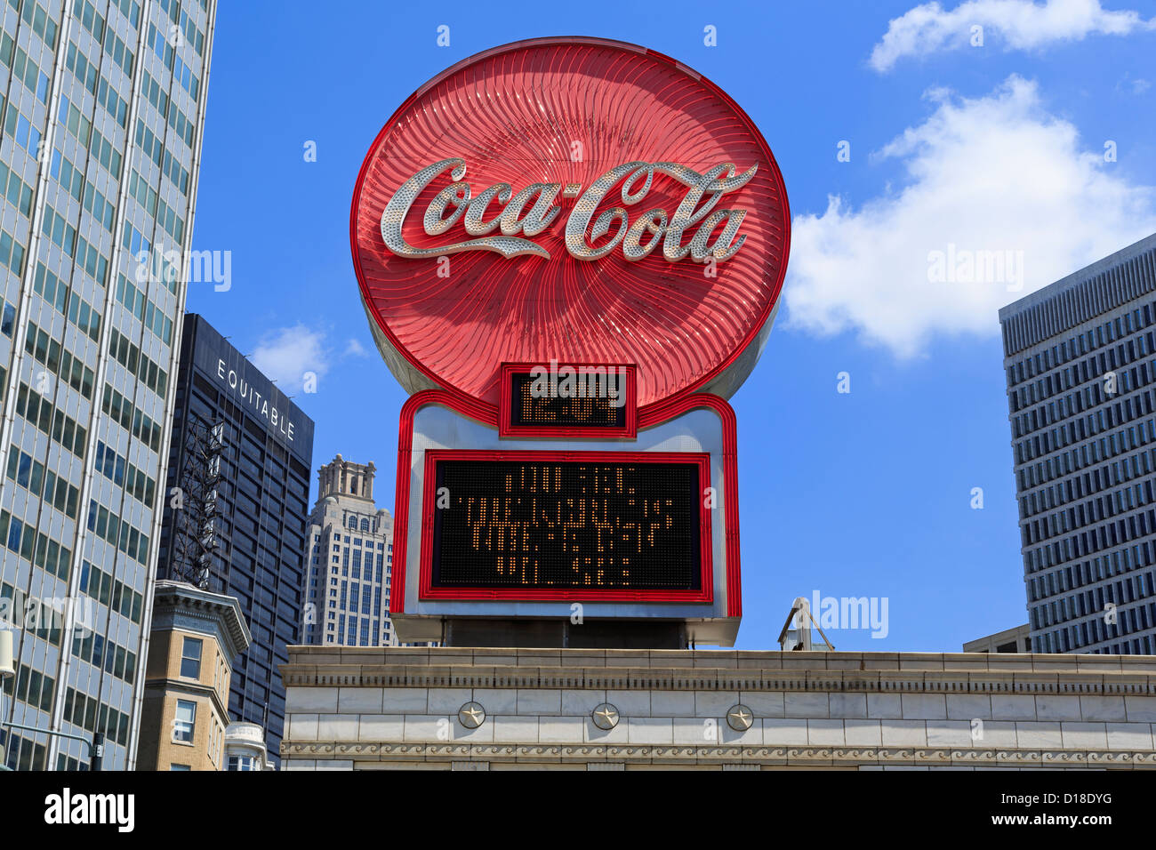 Coca - Cola sign on Peachtree Street,Atlanta,Georgia,USA Stock Photo ...