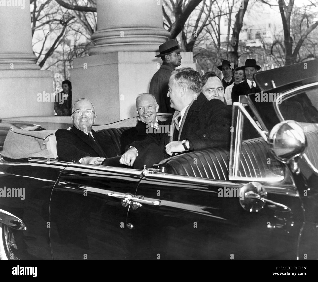 President Truman and President-elect Eisenhower ride to the Capitol ...