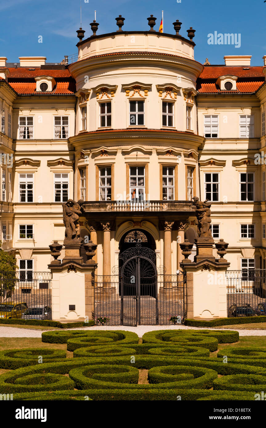 the historical center of Prague - german embassy Stock Photo - Alamy