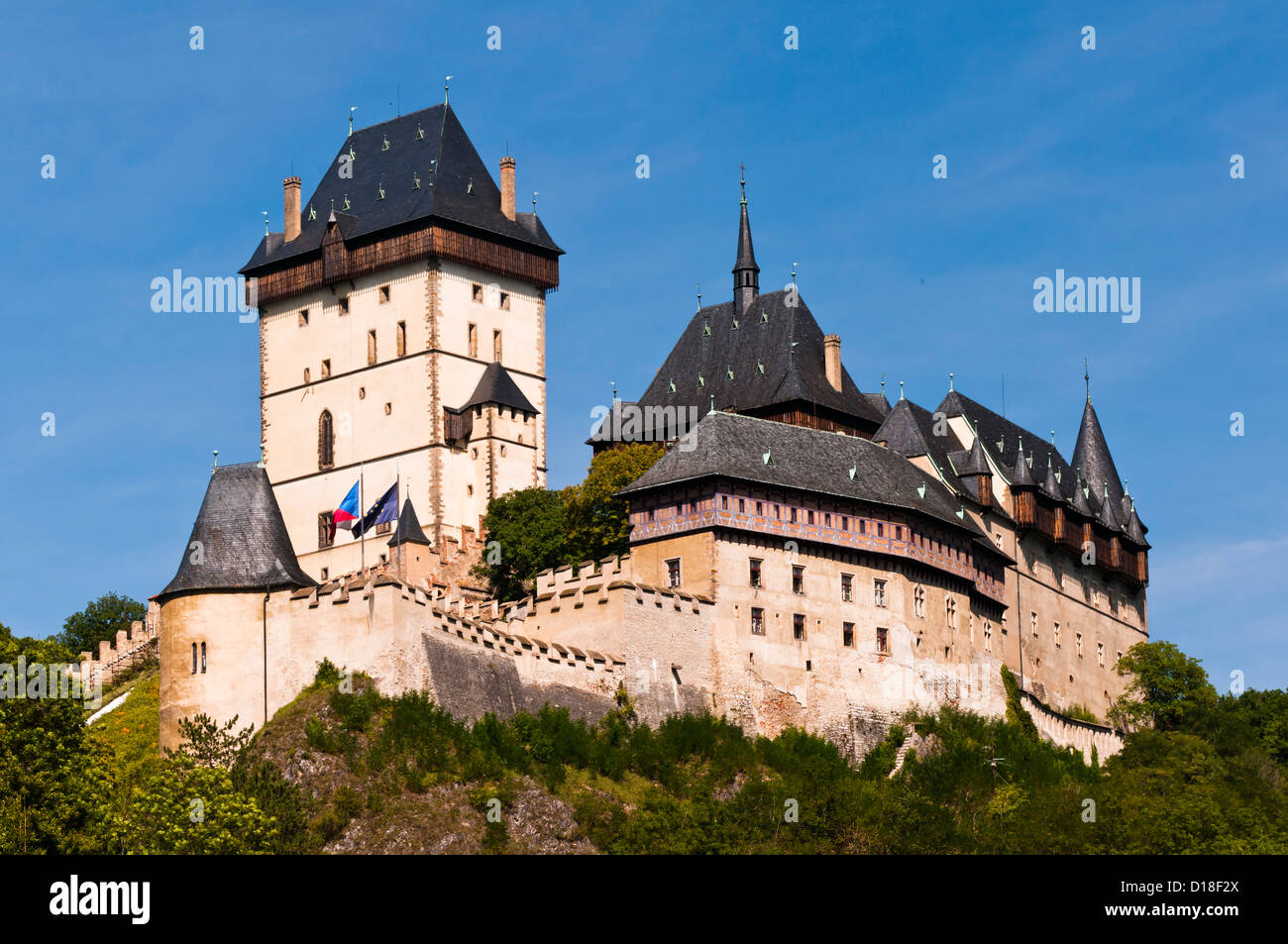 Karlstejn castle near Prague Stock Photo - Alamy