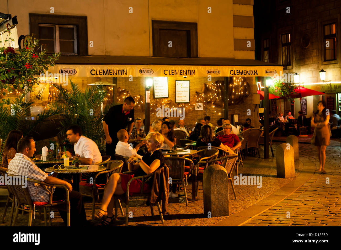 the historical center of Prague - cafe Stock Photo - Alamy