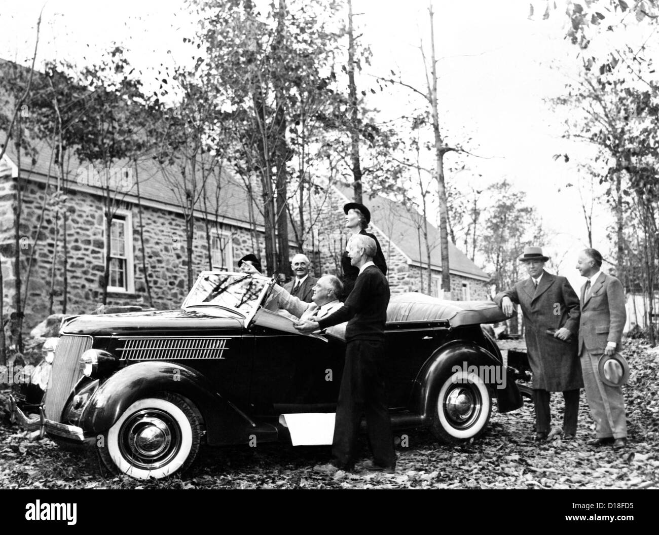 President Franklin Roosevelt inspects Top Cottage at his Hyde Park ...