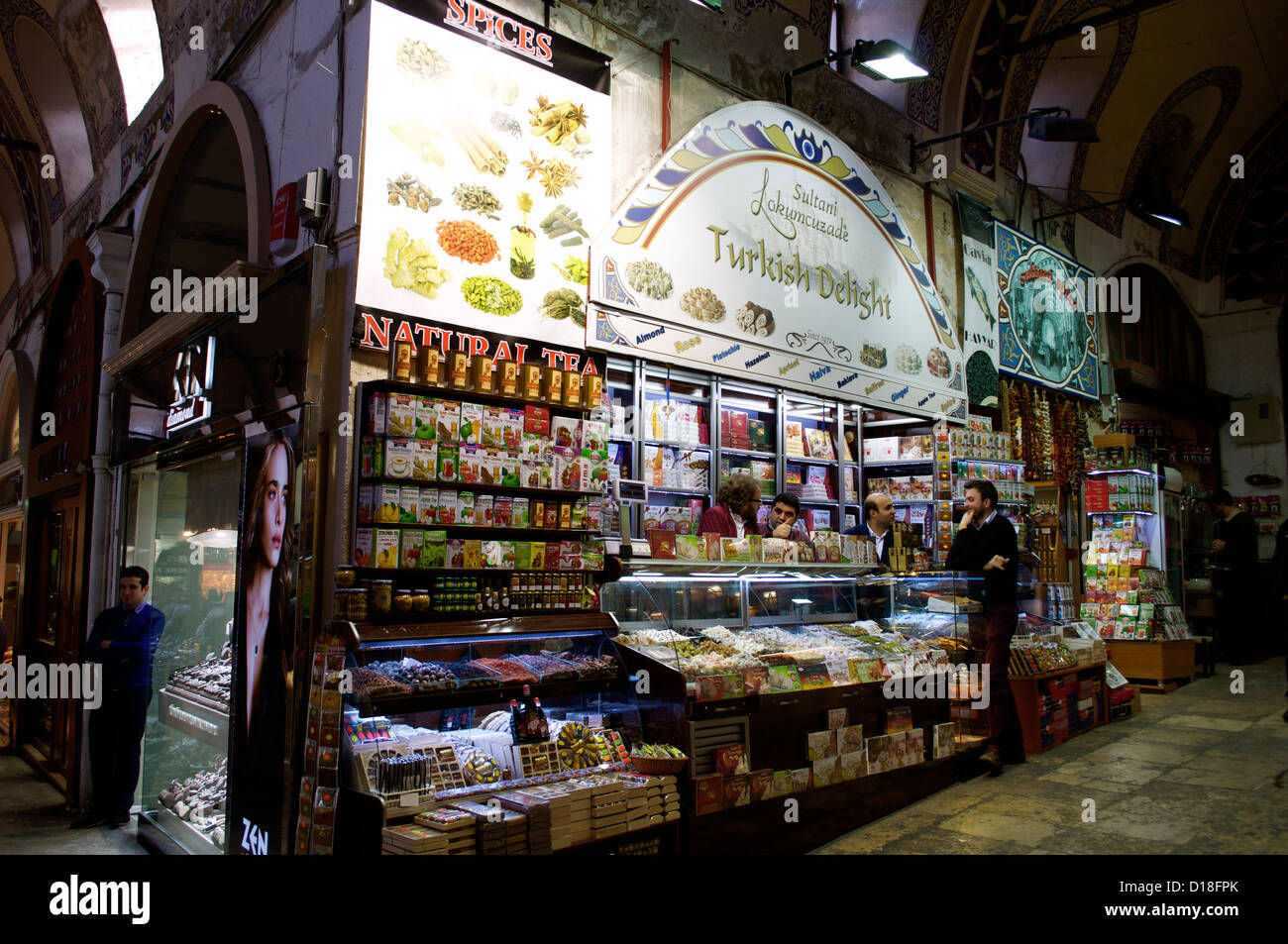 Turkish Delight store in the Grand Bazaar in Istanbul Turkey Spice ...
