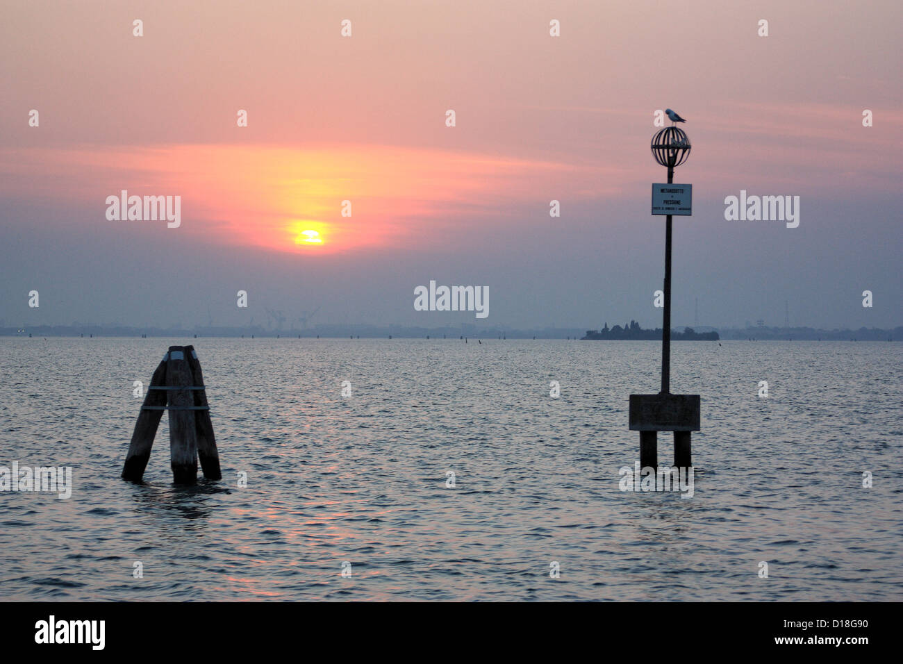 Sunset, Venetian Lagoon Stock Photo - Alamy
