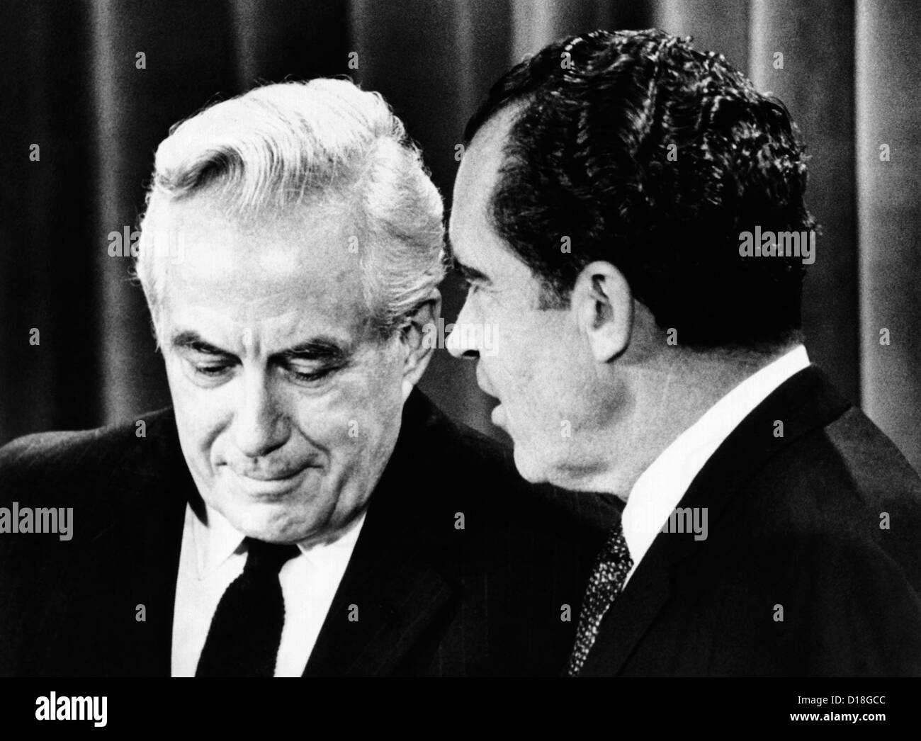 President Richard Nixon speaks with Warren Burger, after nominating him ...