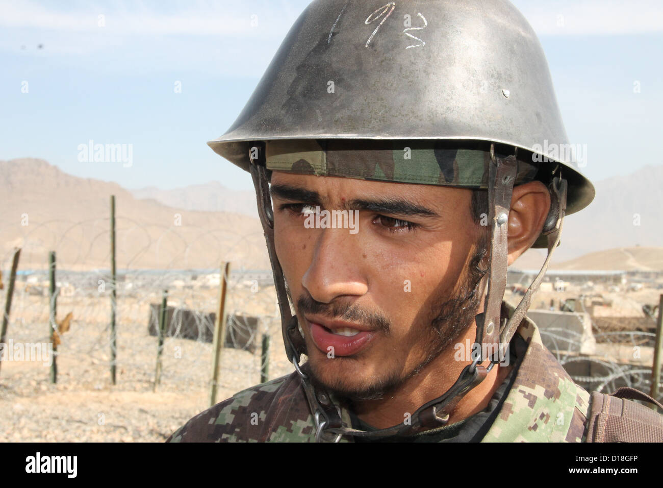 18-year old Sayed Aref exercises for combat at the military training ...