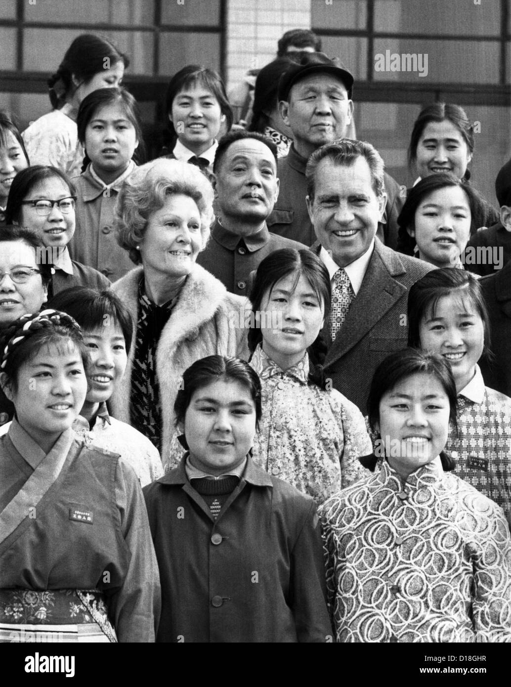 Former President Richard and Pat Nixon visit China. They pose with ...